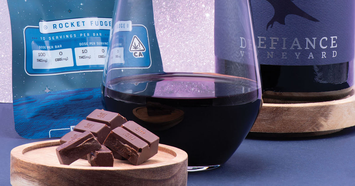 Defiance Vineyard Petite Sirah and Moon Rocket Fudge Dark Chocolate Bar ...